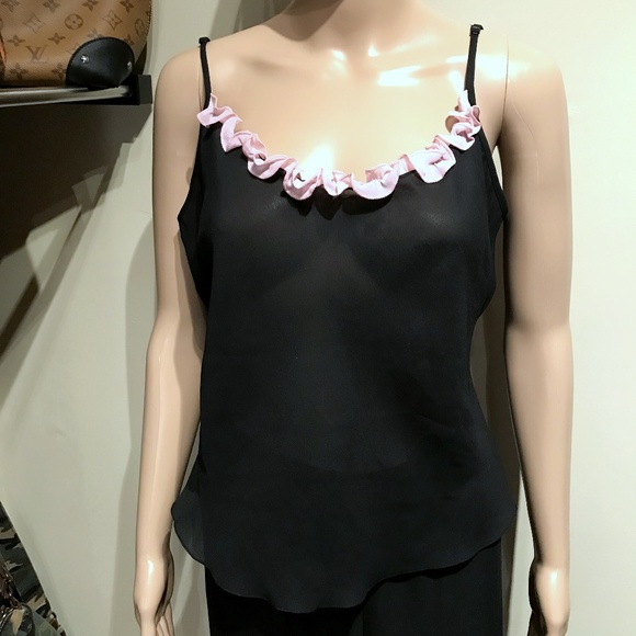 Intimates & Sleepwear | Black Pink Two Piece Sheer Pajamas | Poshmark